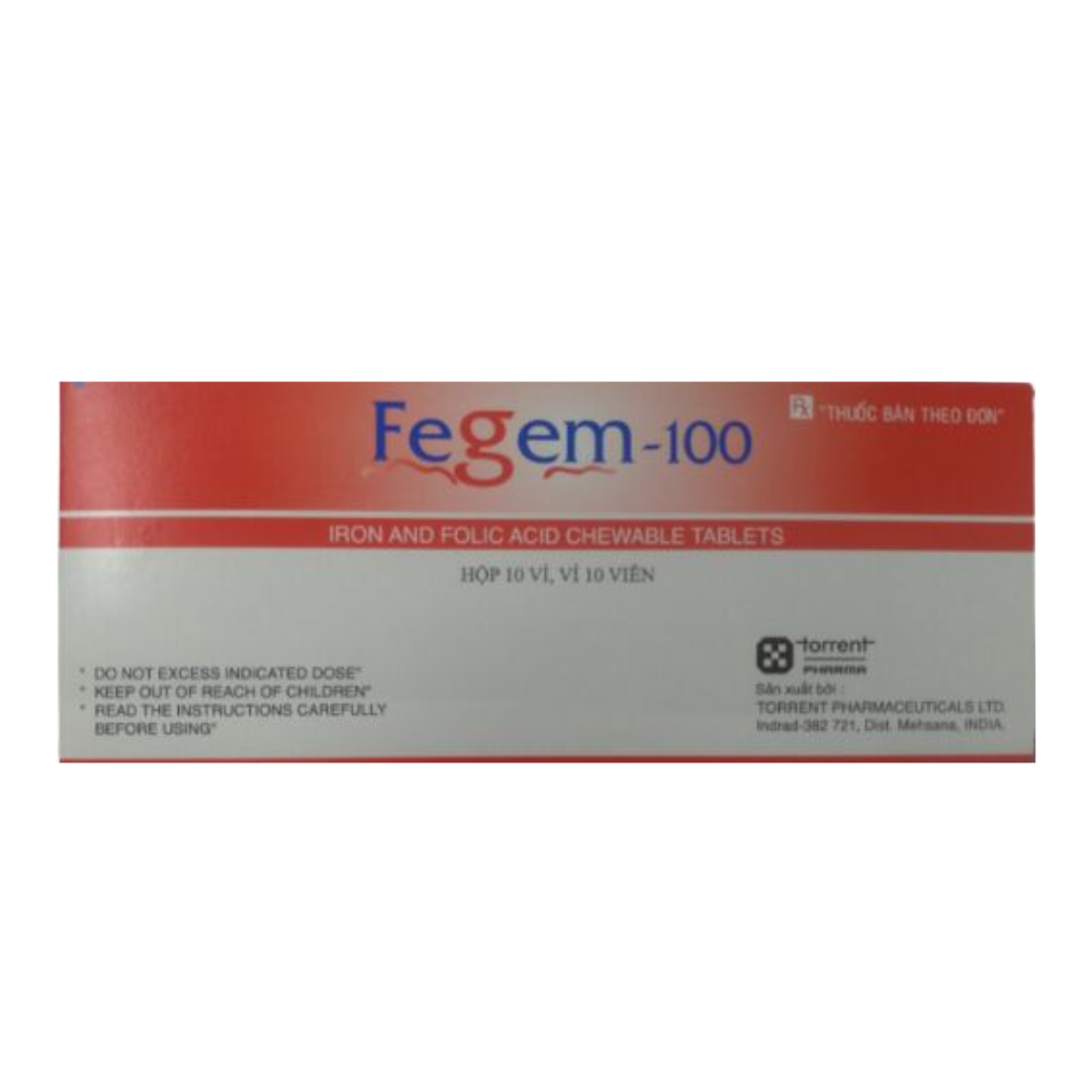 Viên nhai Fegem - 100 H10*10 (Hộp)